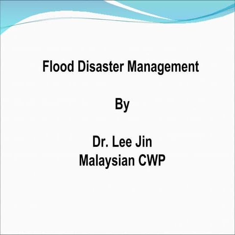 Flood Disaster Mgmt Lj180909 | PPT