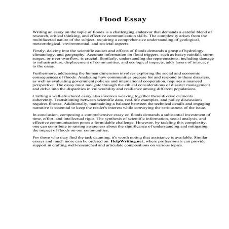 Flood Essay. Southern Nazarene University | PDF