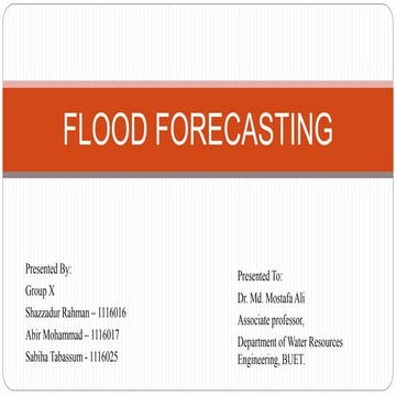 Flood Forecasting Presentation Final Ppt