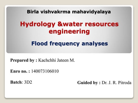 Hyetograph and hydrograph analysis | PPT