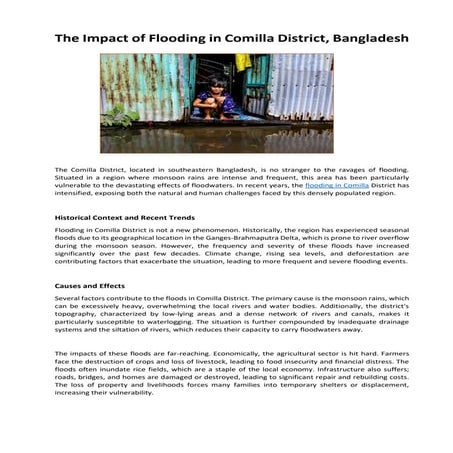 Flooding in Comilla District, Bangladesh | PDF
