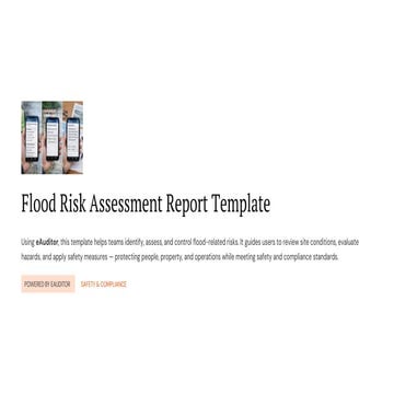 Flood Risk Assessment Report Template with eAuditor Audits and ...