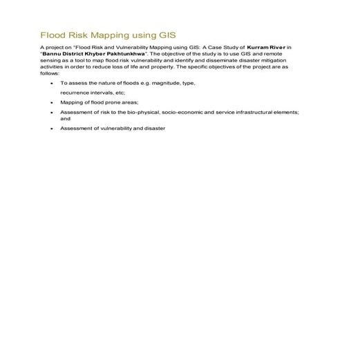 Flood risk mapping using gis | DOCX