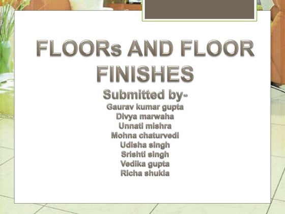 Types of floor finishes | PPTX