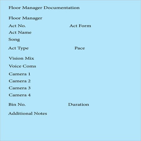 Floor manager doc | PDF