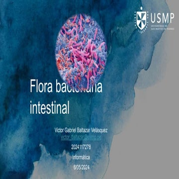 Flora bacteriana intestinal función y características | PPTX