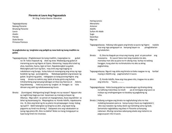 Tos filipino unang markahan grade 8 | DOCX