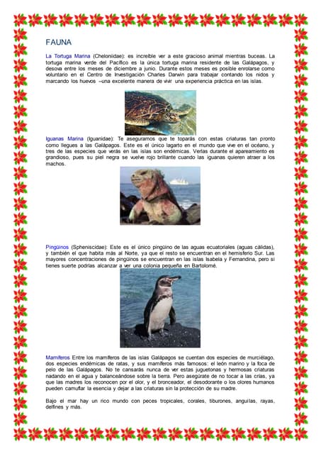 Flora y fauna de las islas galápagos | PDF