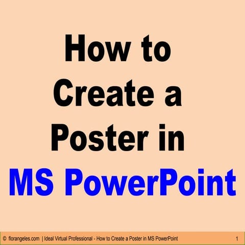 How to Create a Poster in Ms PowerPoint | PPT