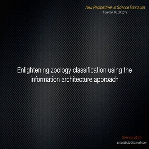 Enlightening zoology classification using the information architecture ...