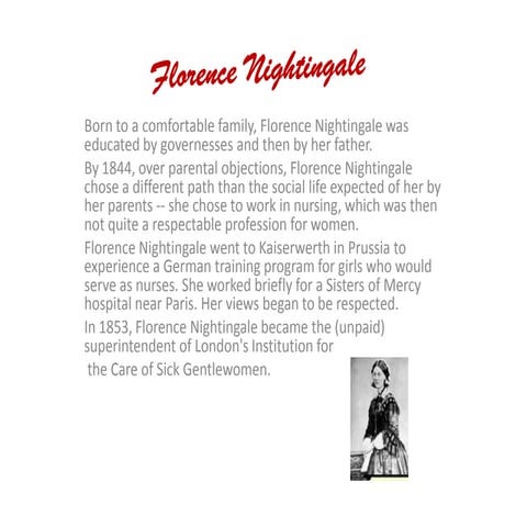 Florence Nightingale Short Bio