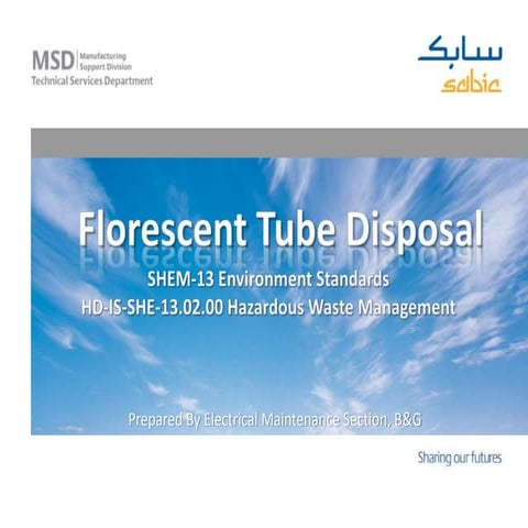 Florescent Tube Disposal | PPTX