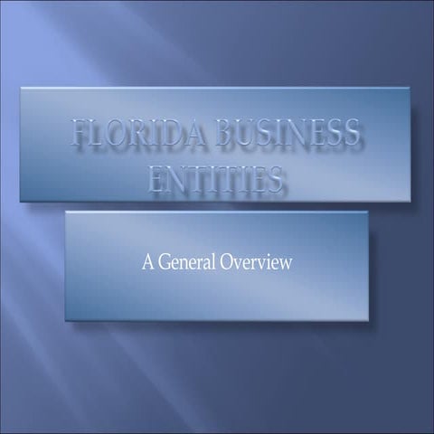 Florida Business Entities | PPT