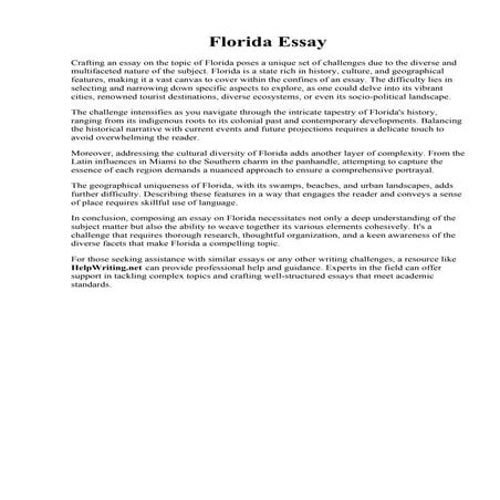 Florida Essay. . 3 Writing Tips for the University of Florida Essay ...