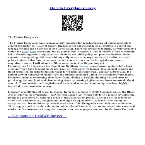 Florida Everglades Essay | PDF | Geography | Science