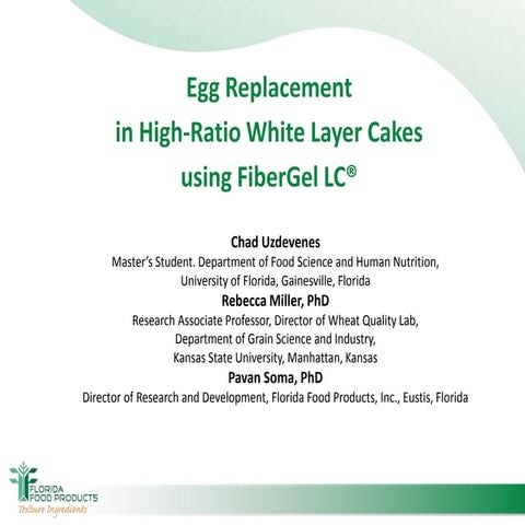 Florida Food Products High-Ratio Cake for Egg Replacement | PPTX