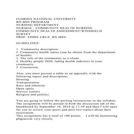 FLORIDA NATIONAL UNIVERSITYRN-BSN PROGRAMNURSING DEPARTMENTN.docx