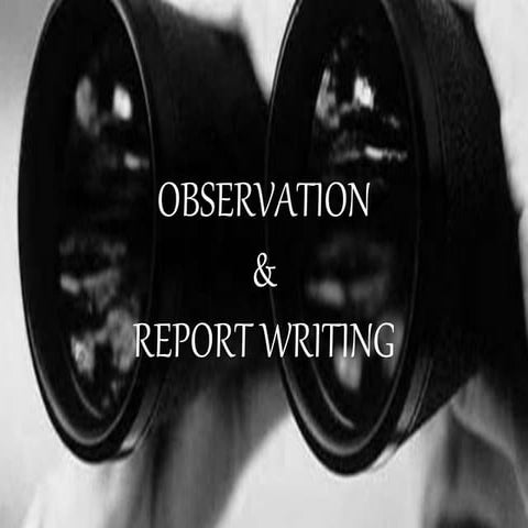 Florida Security Training - Report Writing & Observation Class | PPTX