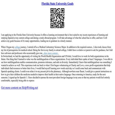 Florida State University Goals | PPT