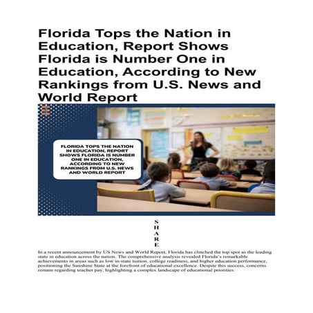 Florida Tops the Nation in Education, Report Shows Florida is Number ...