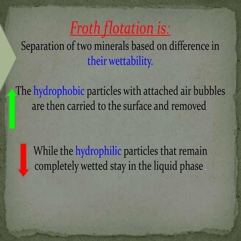 Froth flotation and Denver Flotation Cell | PPT