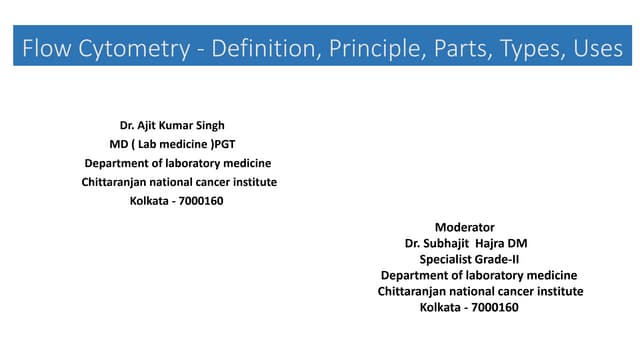 Flow cytometry: Principles and Applications | PPTX