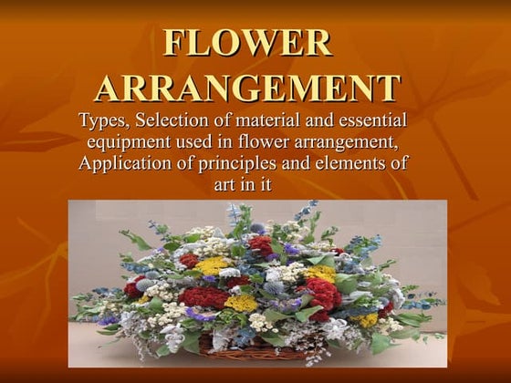 Types of flower arrangement | PPTX