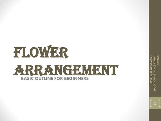 Flower Arranging Handout | PDF | Gardening | Home & Garden