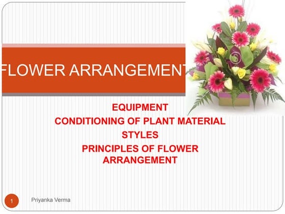 Elements and principles of design in flower arrangement | PPT