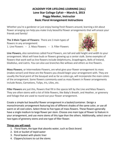 Types of flower arrangement | PPTX