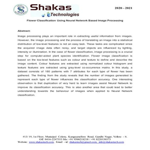 Flower classification using neural network based image processing | DOCX