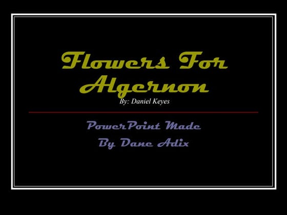 Flowers for algernon task card | PPT