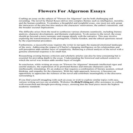 Flowers For Algernon Essays.pdf