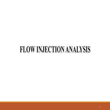 Flow injection analysis | PPTX | Chemistry | Science