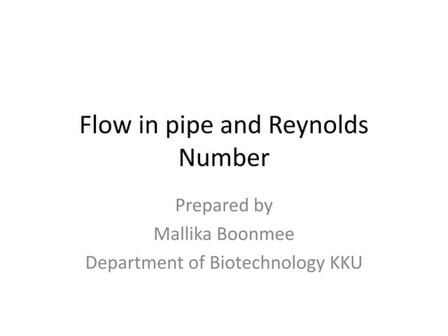 Reynolds Number And Experiment | PPT