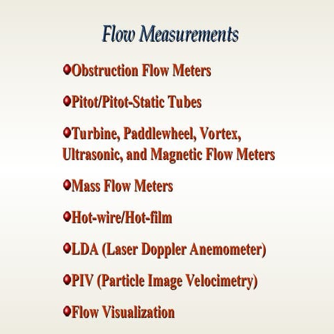 Obstruction Flow Meters Pitot/Pitot-Static Tubes Turbine, Paddlewheel ...