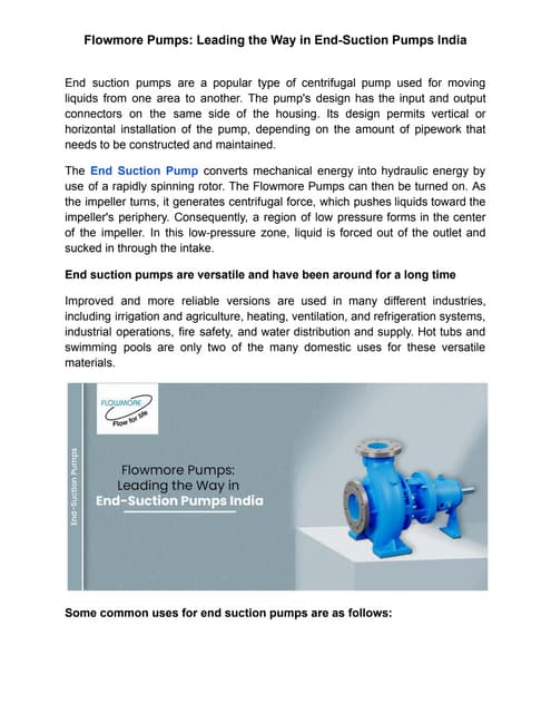 What Is an End Suction Pump? | PPT