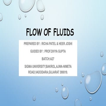 flow of fluids, Engineering, pharmacy,SU. | PDF