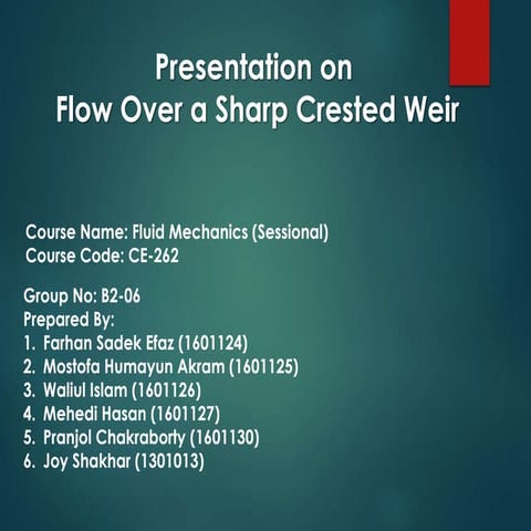 Presentation on notches and weirs | PDF