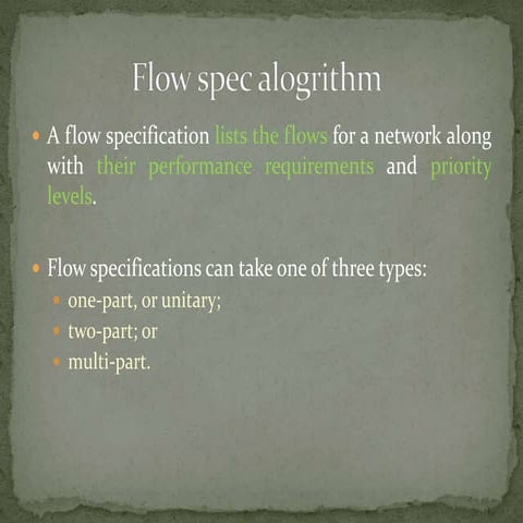 Flow spec algorithm | PPTX | Technology & Computing