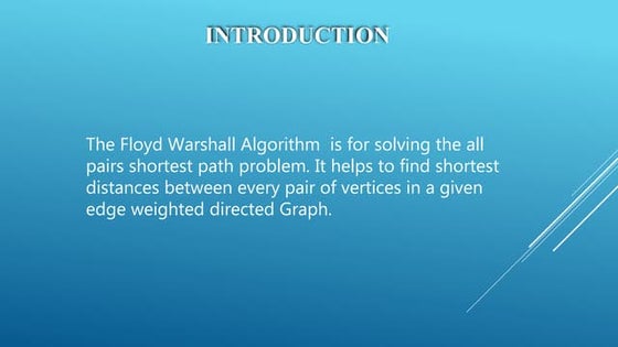 Floyd S All Pairs Shortest Path Algorithm Pptx