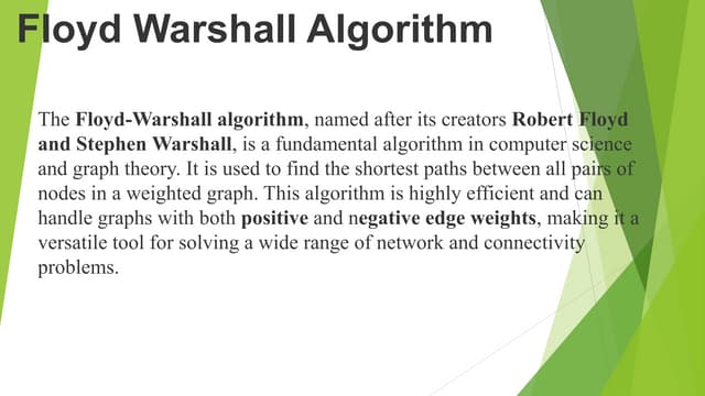 Find Transitive Closure Using Floyd-Warshall Algorithm | PPTX