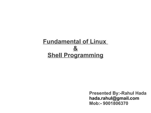 Fundamental Of Shell Programming Ppt 1980