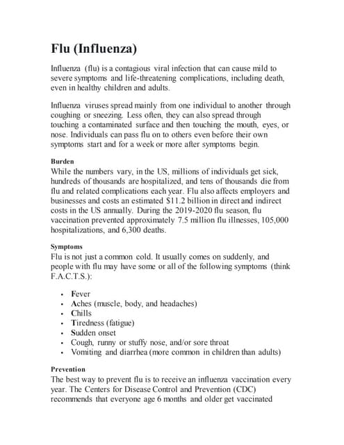 Flu Infographic | PPT