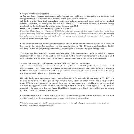 Flue gas heat recovery system | DOC