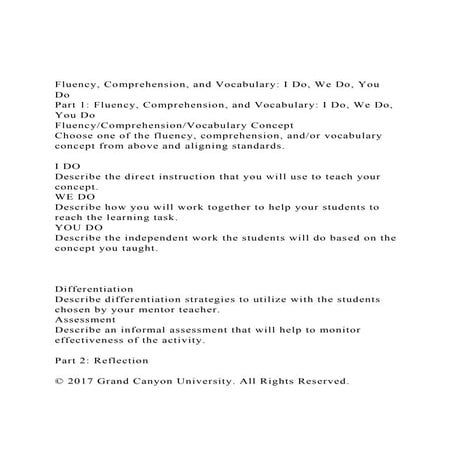 Fluency, Comprehension, and Vocabulary I Do, We Do, You DoP.docx