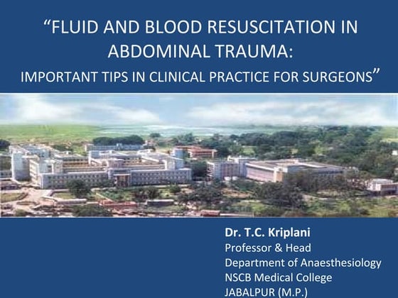 Guidelines for Pre-hospital Fluid Therapy in Trauma Pres | PPT