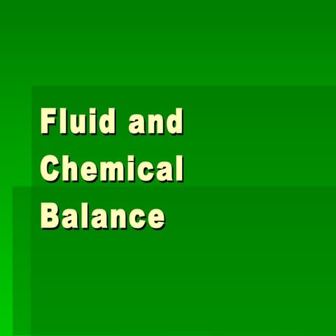Fluid And Chemical Balance | PPT