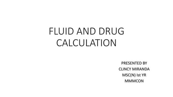 Intravenous fluid computations | PPT
