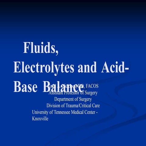 Fluids and electrolytes balance | PPT